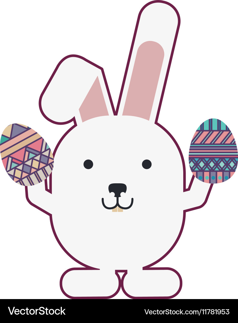 Rabbit holding easter eggs design Royalty Free Vector Image
