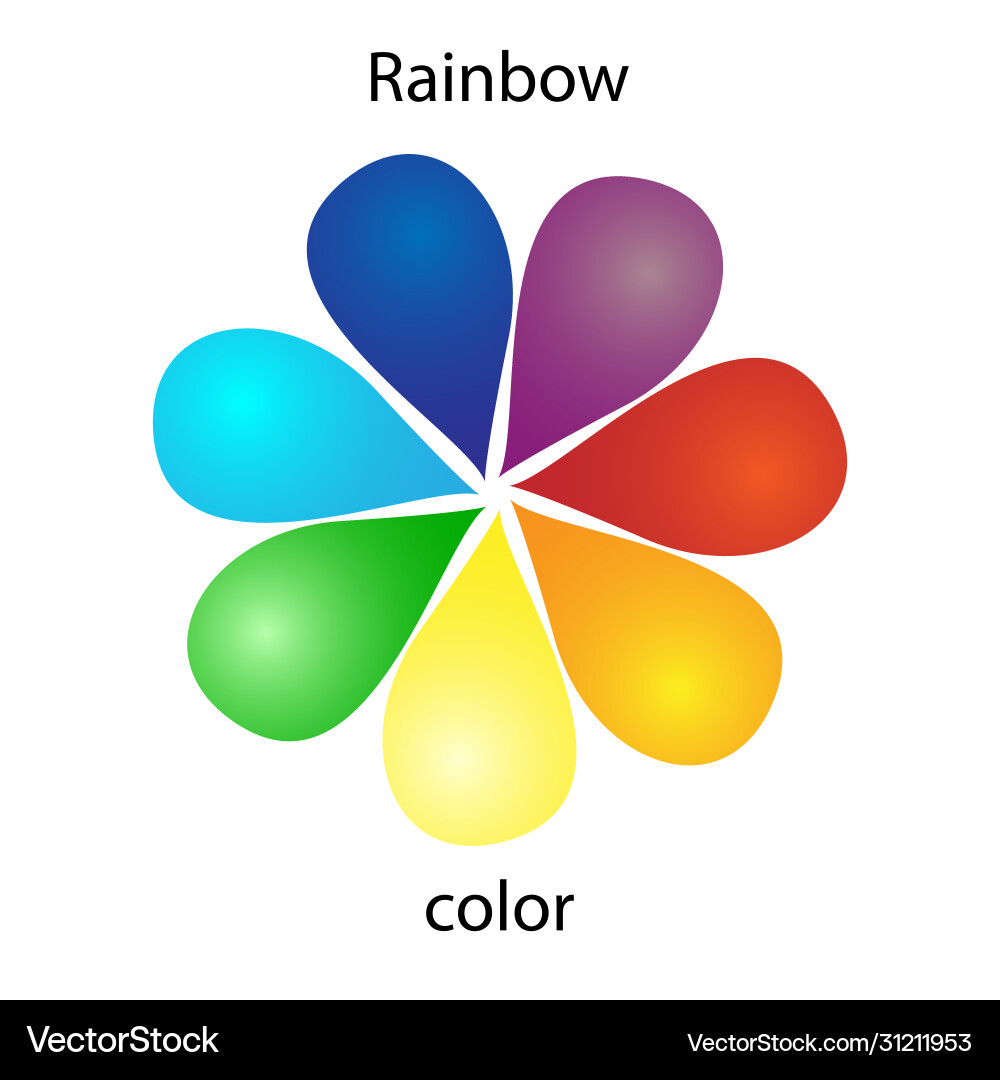Rainbow color flower icon on a white background Vector Image