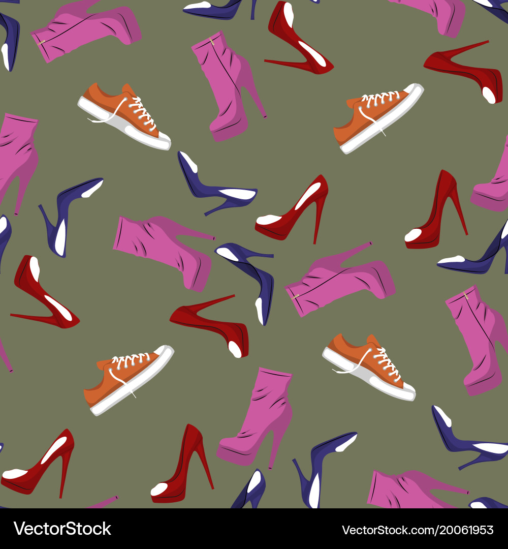 Seamless pattern of shoes - running Royalty Free Vector