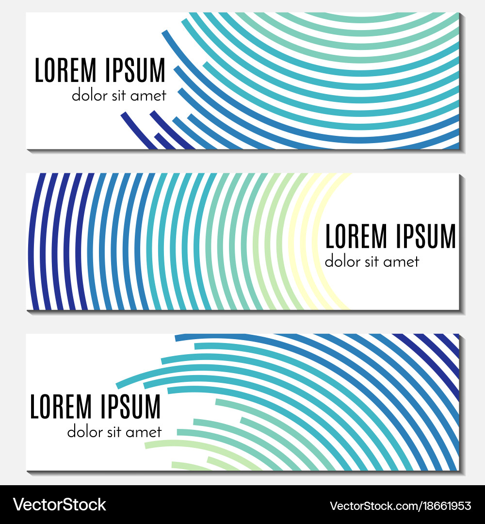 Set of blue abstract header banners Royalty Free Vector