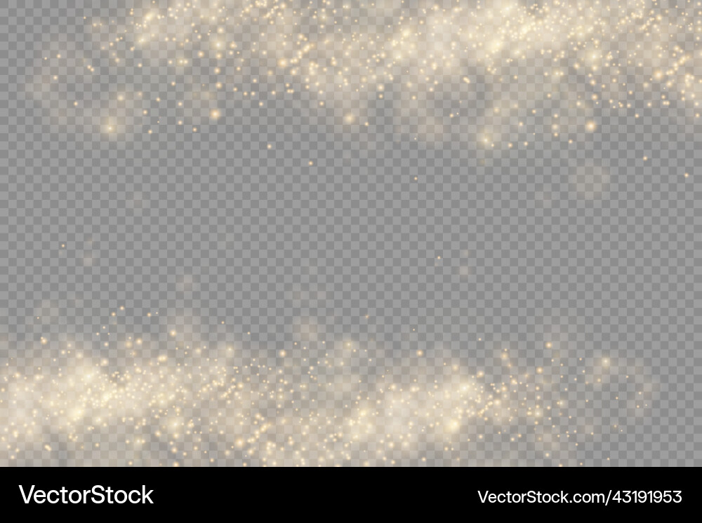Sparkling golden magic dust particles bokeh light Vector Image
