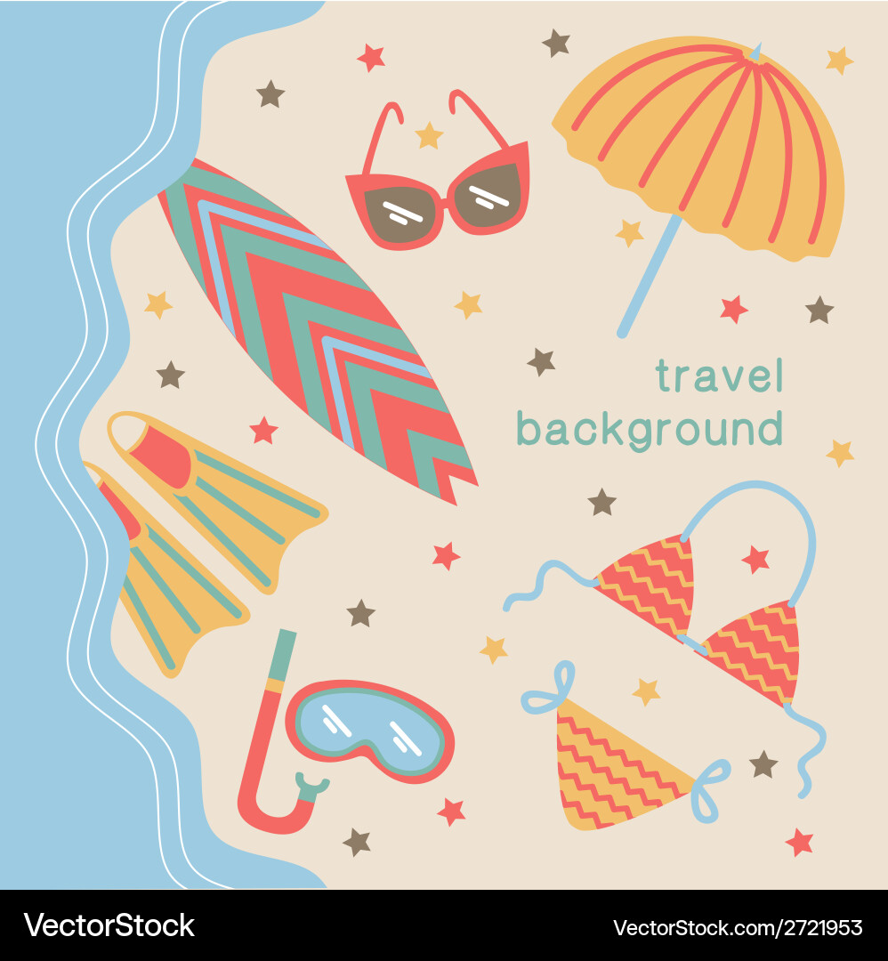 Summertime vacations and traveling background Vector Image