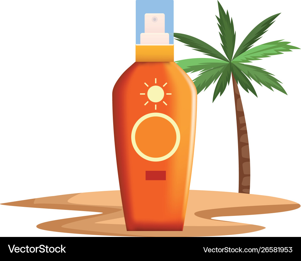 Sun bronzer bottle cosmetic product Royalty Free Vector