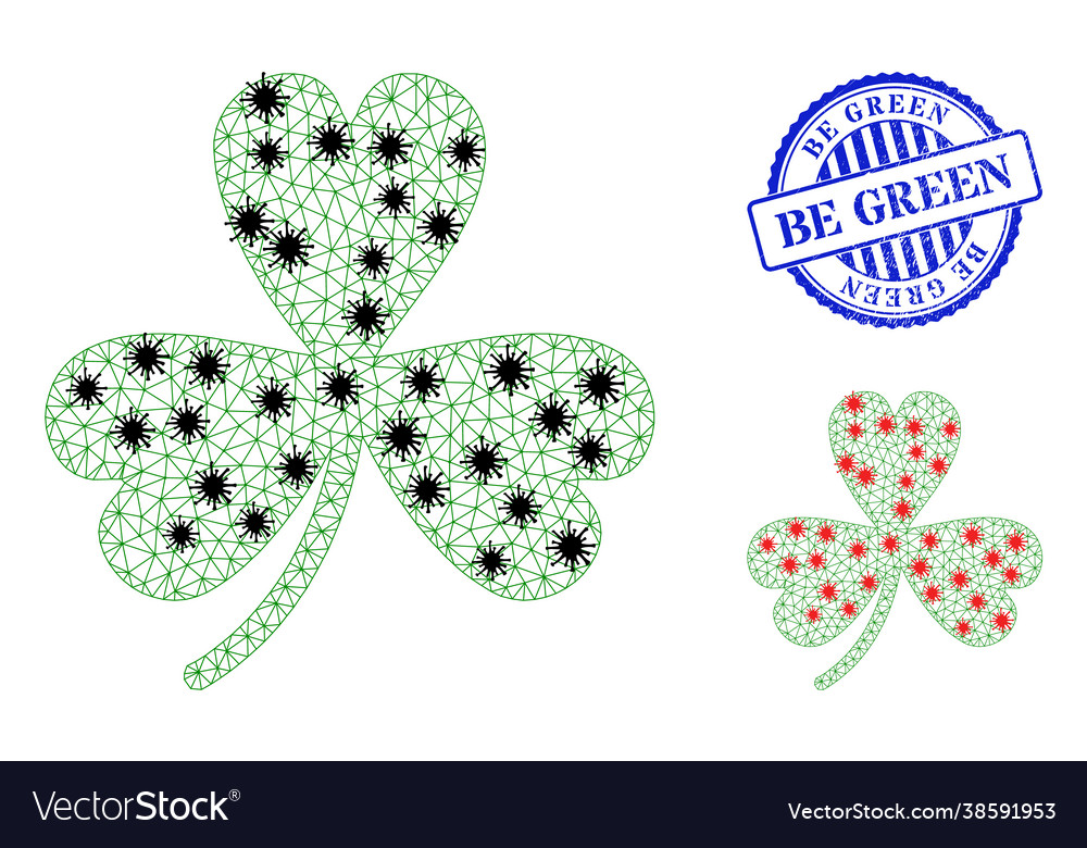 Triangulated mesh clover leaf pictograms with Vector Image Triangulated mesh clover leaf pictograms with Vector Image