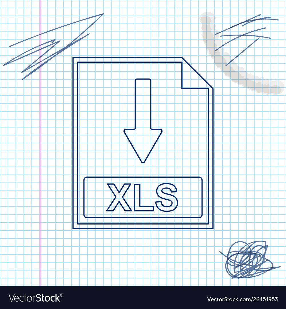 Xls file document icon download button line Vector Image Xls file document icon download button line Vector Image
