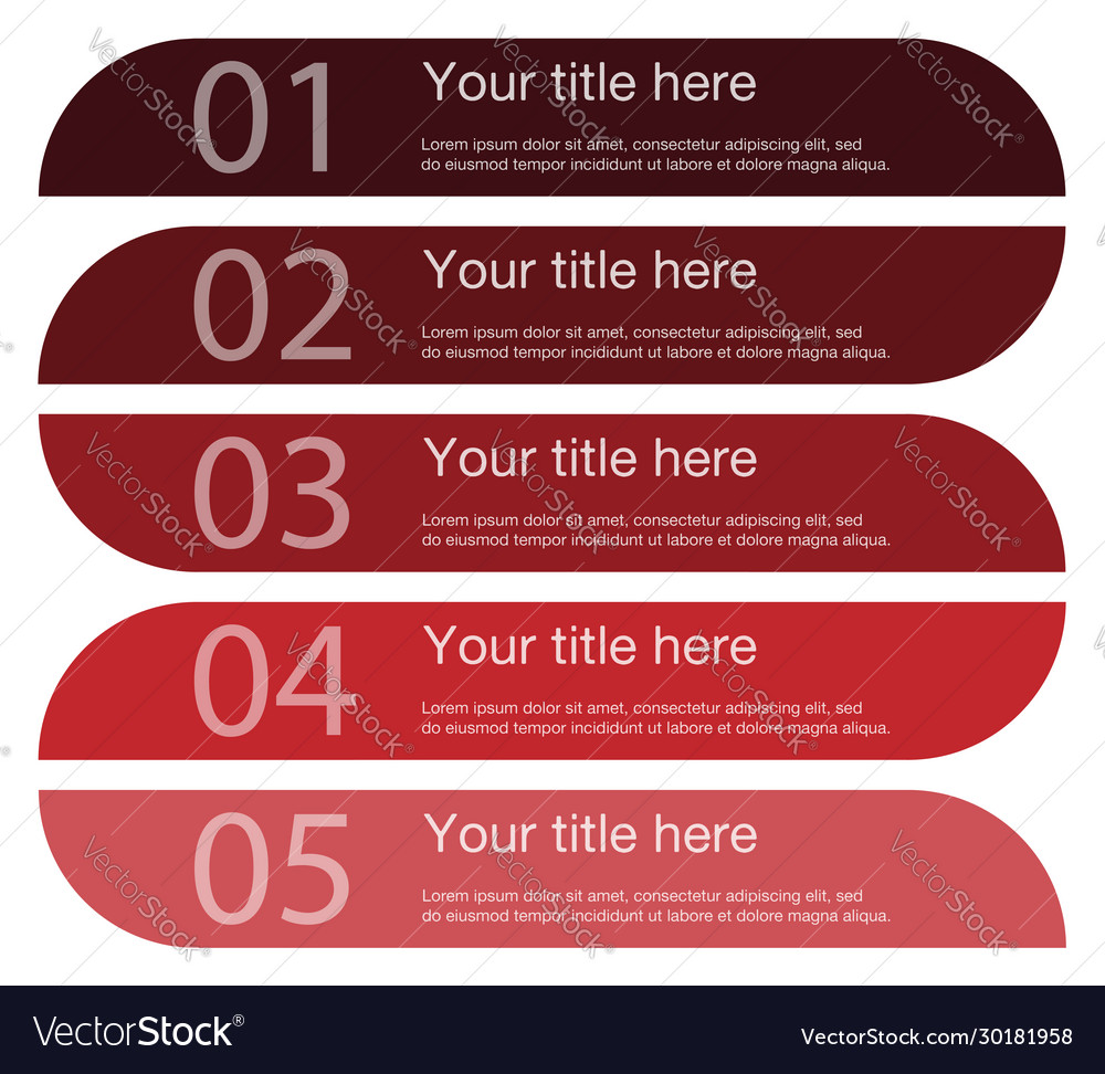 5 steps snake shape web element Royalty Free Vector Image