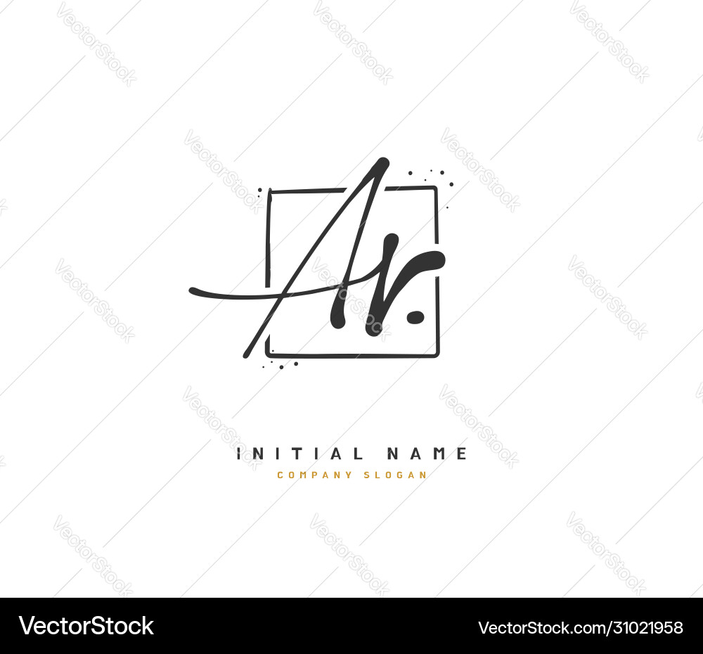 A r ar beauty initial logo handwriting logo Vector Image