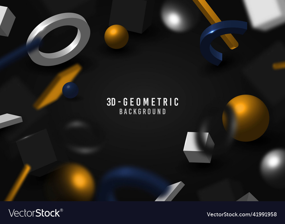 Abstract 3d geometric shape pattern decorative Vector Image