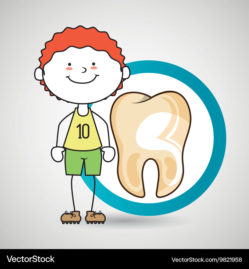 Child happy tooth isolated icon design Royalty Free Vector