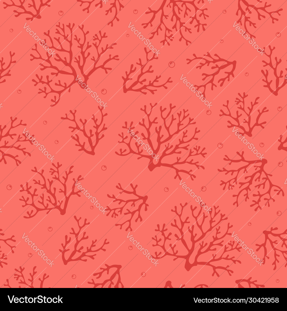 Coral seamless patterntropical reef corals Vector Image