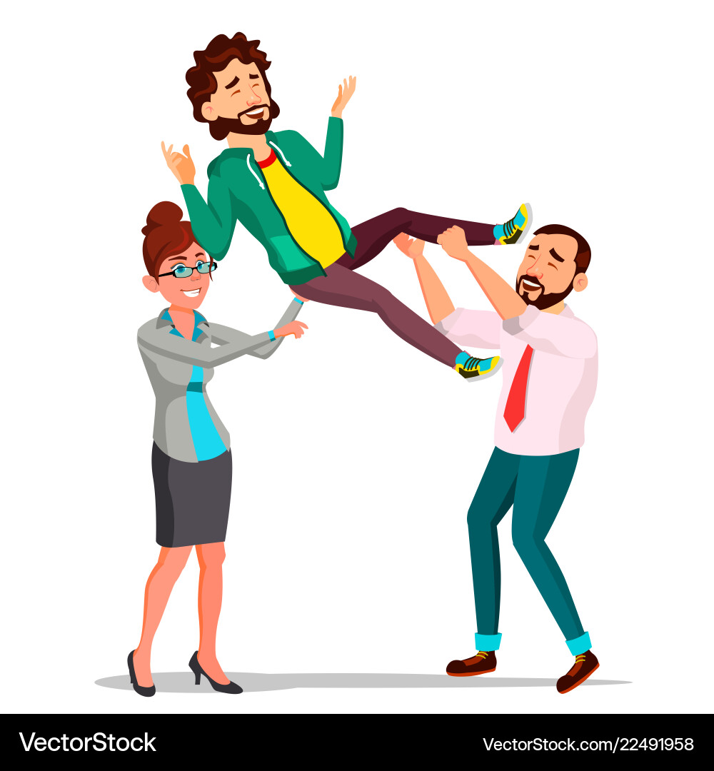 Customer support employee in business suit Vector Image