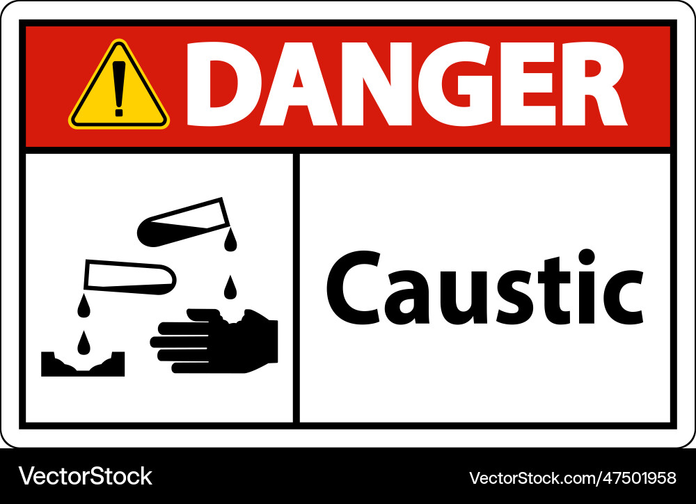 Danger caustic symbol sign on white background Vector Image