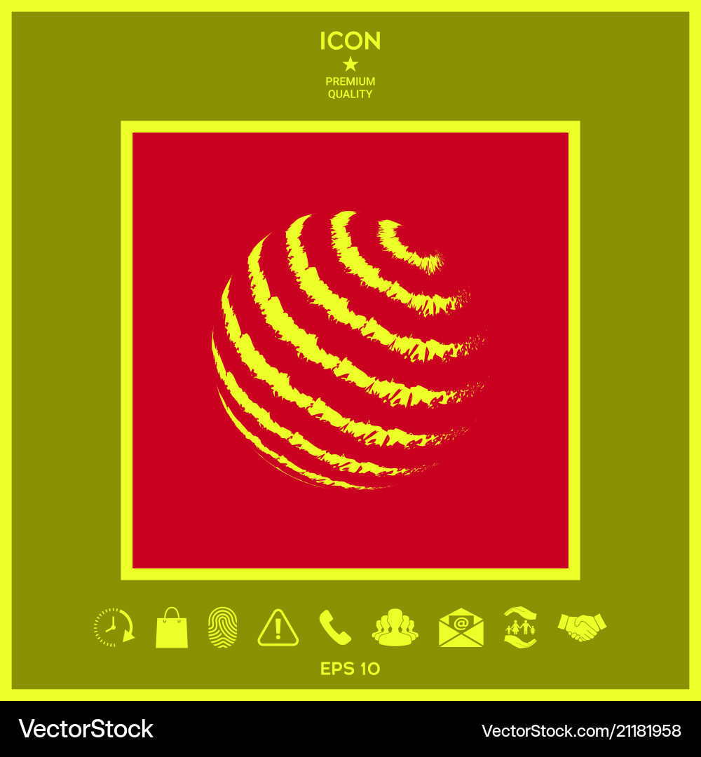 Earth logo design - textured stripes Royalty Free Vector