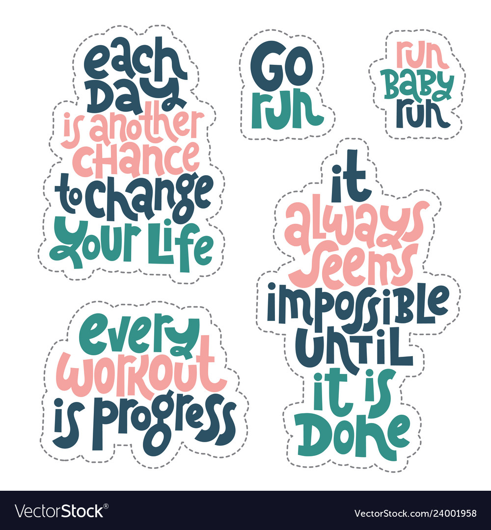 Fitness motivational quotes Royalty Free Vector Image
