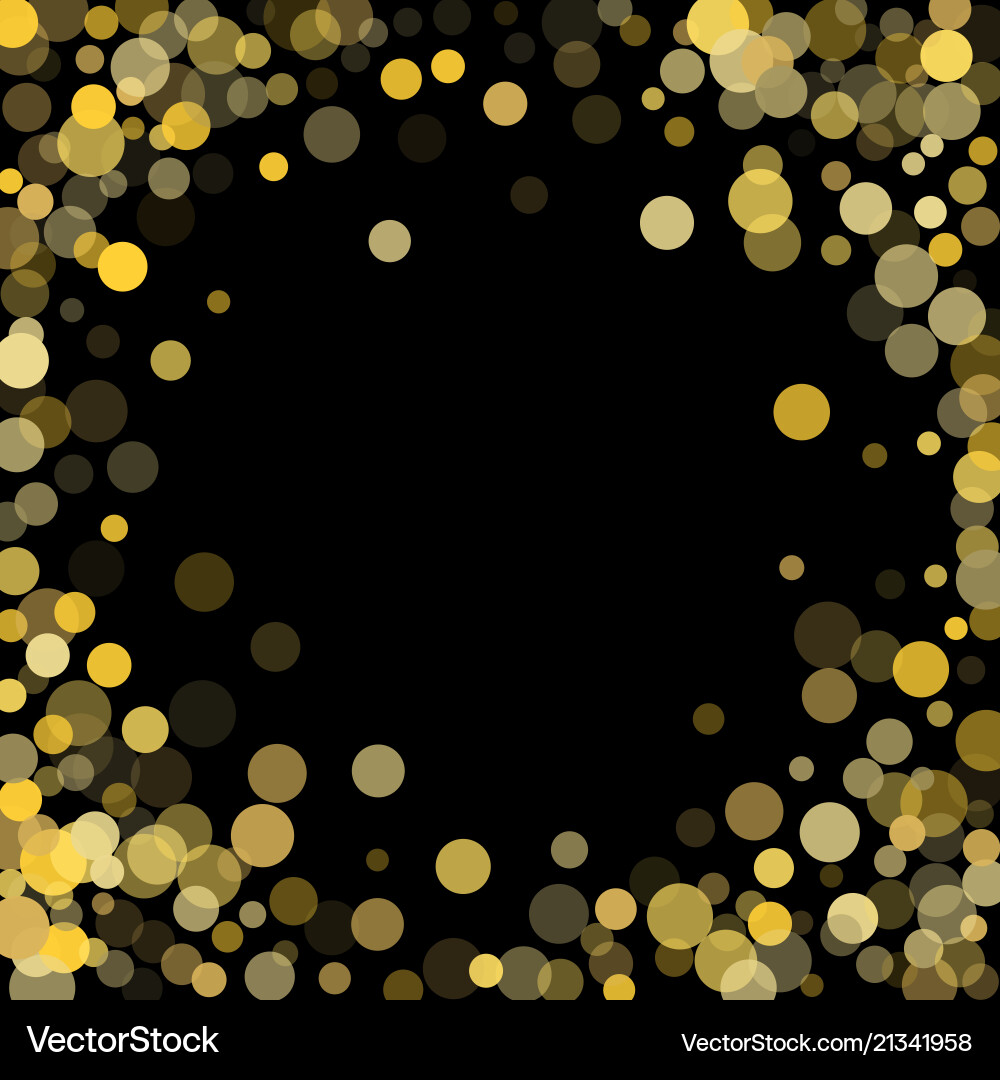 Golden glitter confetti on a black background Vector Image