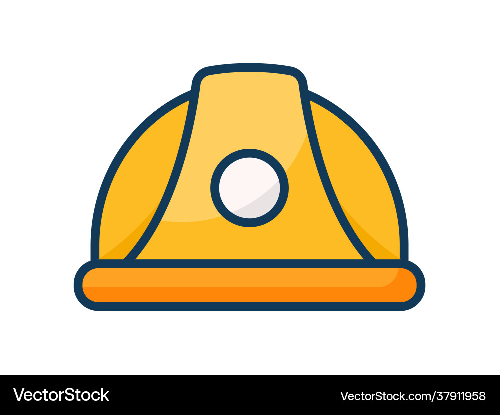 Helmet labour single isolated icon with filled Vector Image