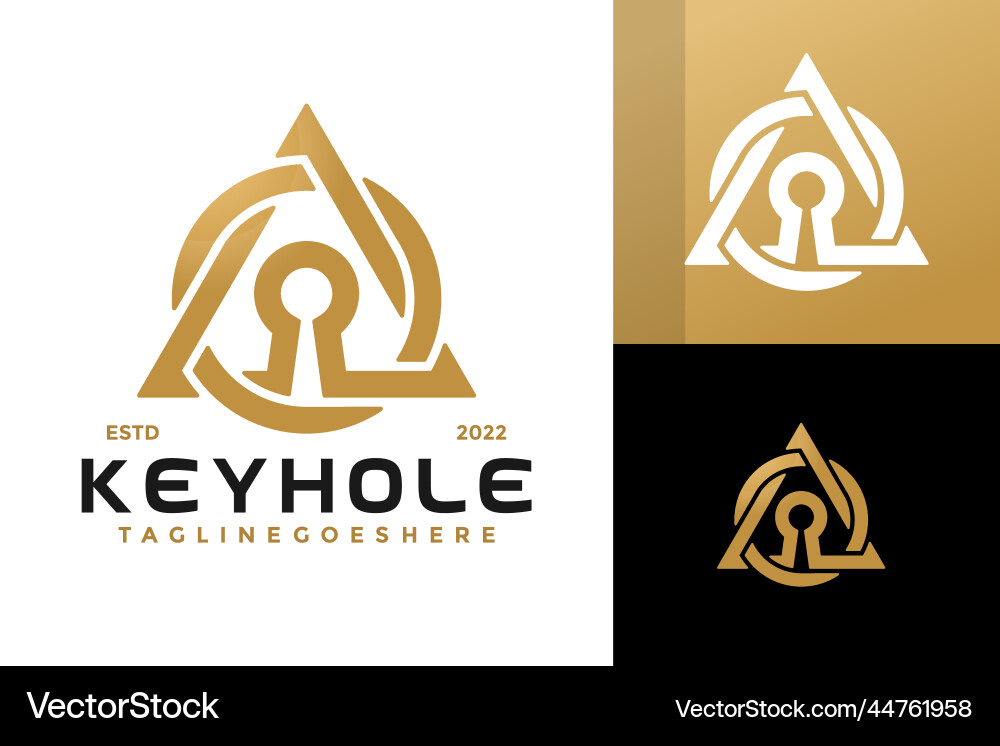 Initial letter a keyhole logo design brand Vector Image