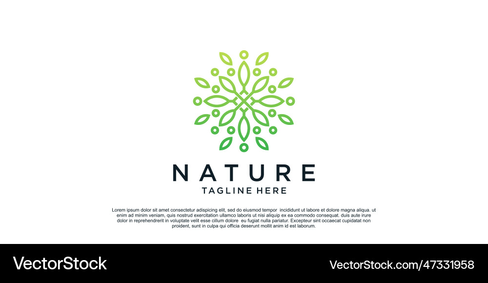 Nature logo design with unique concept premium Vector Image