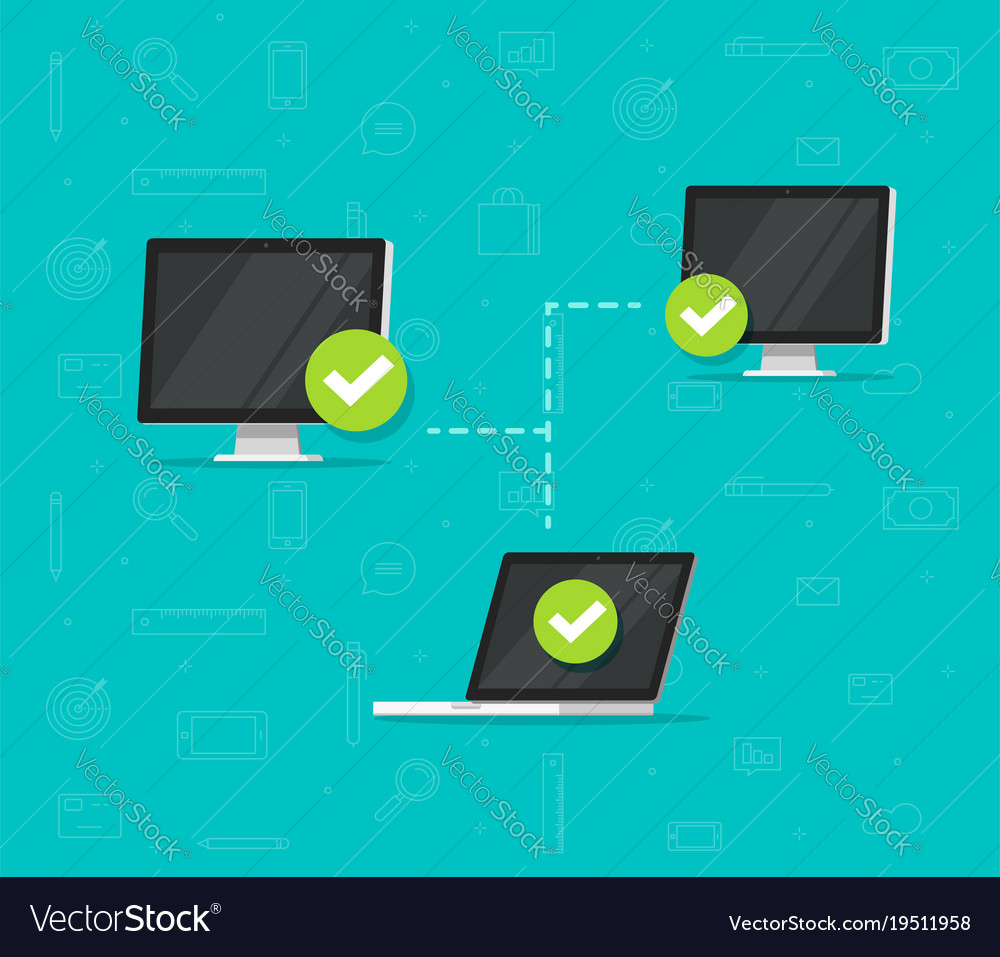 Network connection between computers Royalty Free Vector