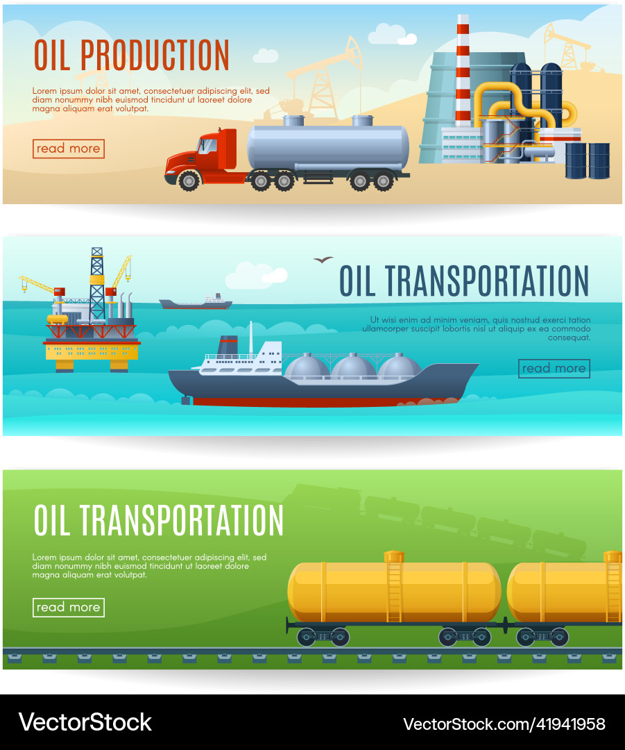 Oil industry banners set Royalty Free Vector Image