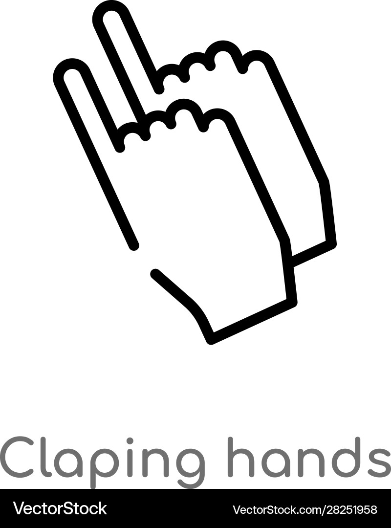 Outline claping hands icon isolated black simple Vector Image