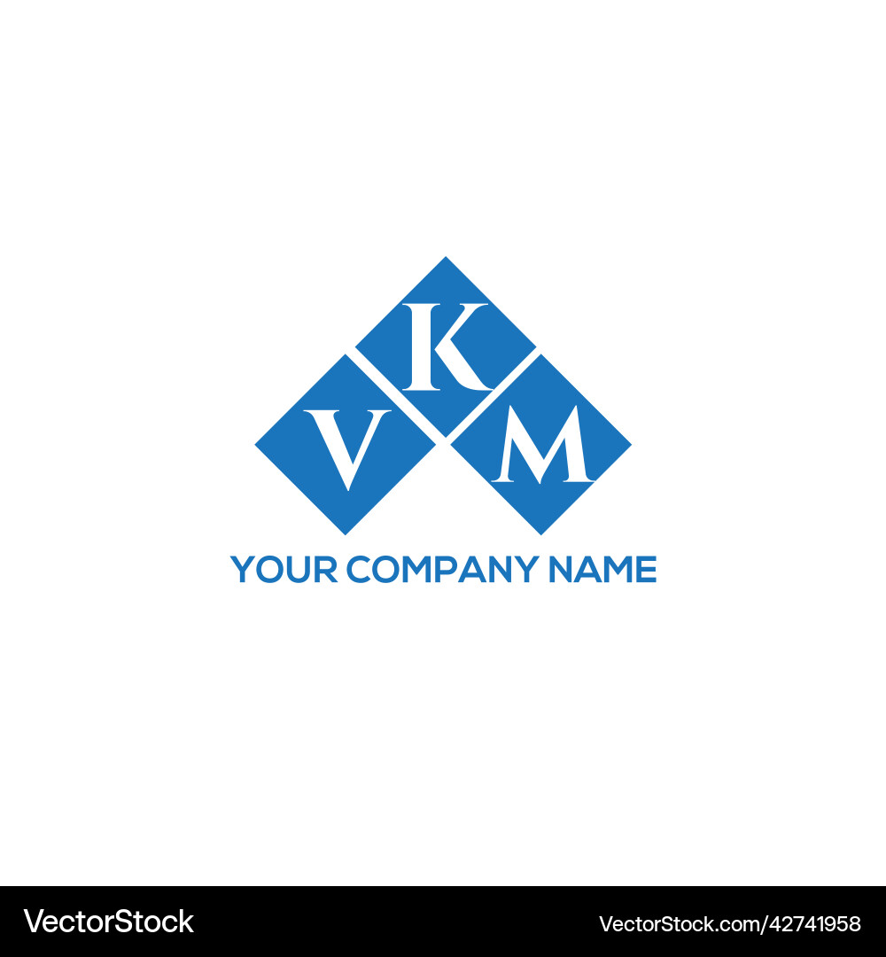 Vkm letter logo design on white background Vector Image