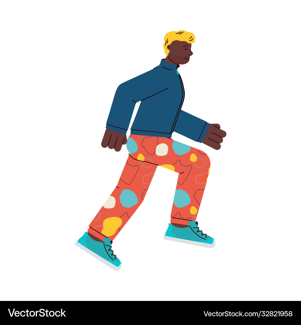 Young fashionable man running forward flat Vector Image