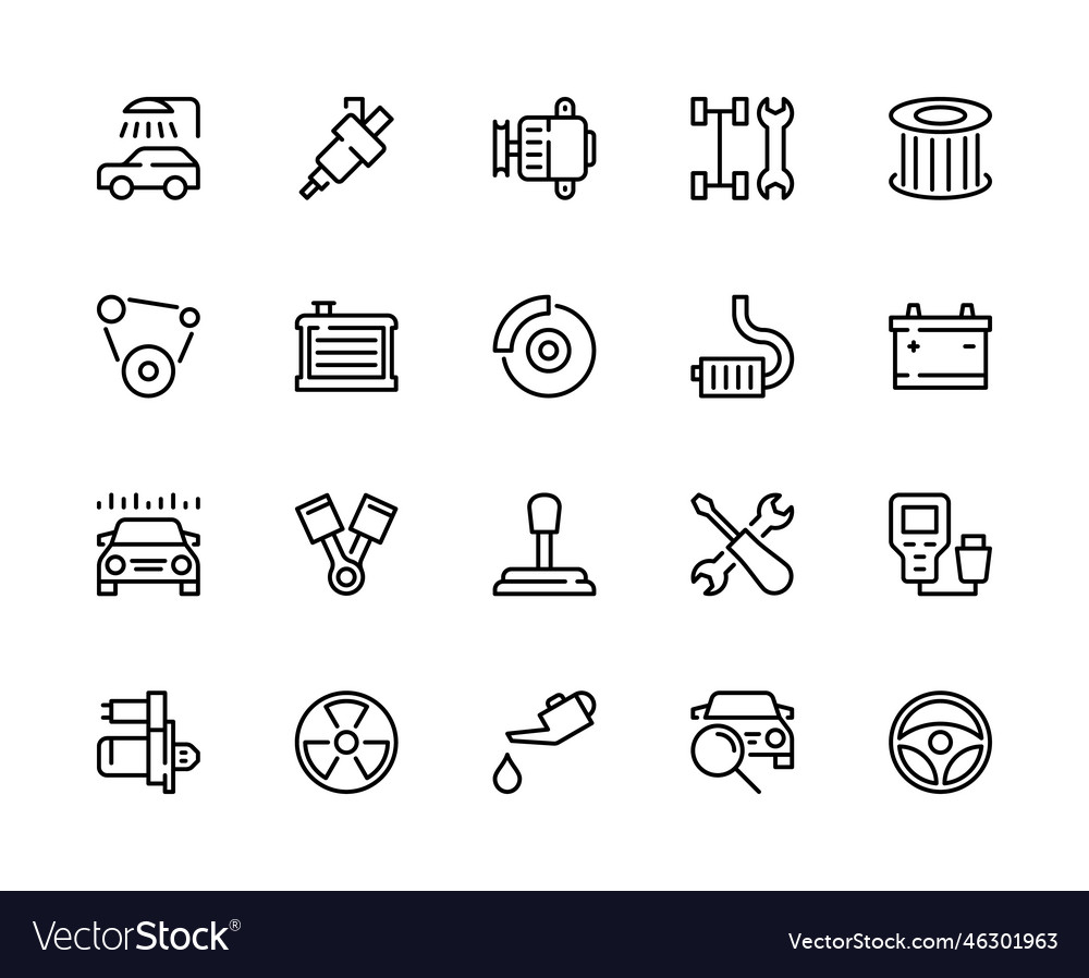 Car service line icons isolated icon Royalty Free Vector Car service line icons isolated icon Royalty Free Vector