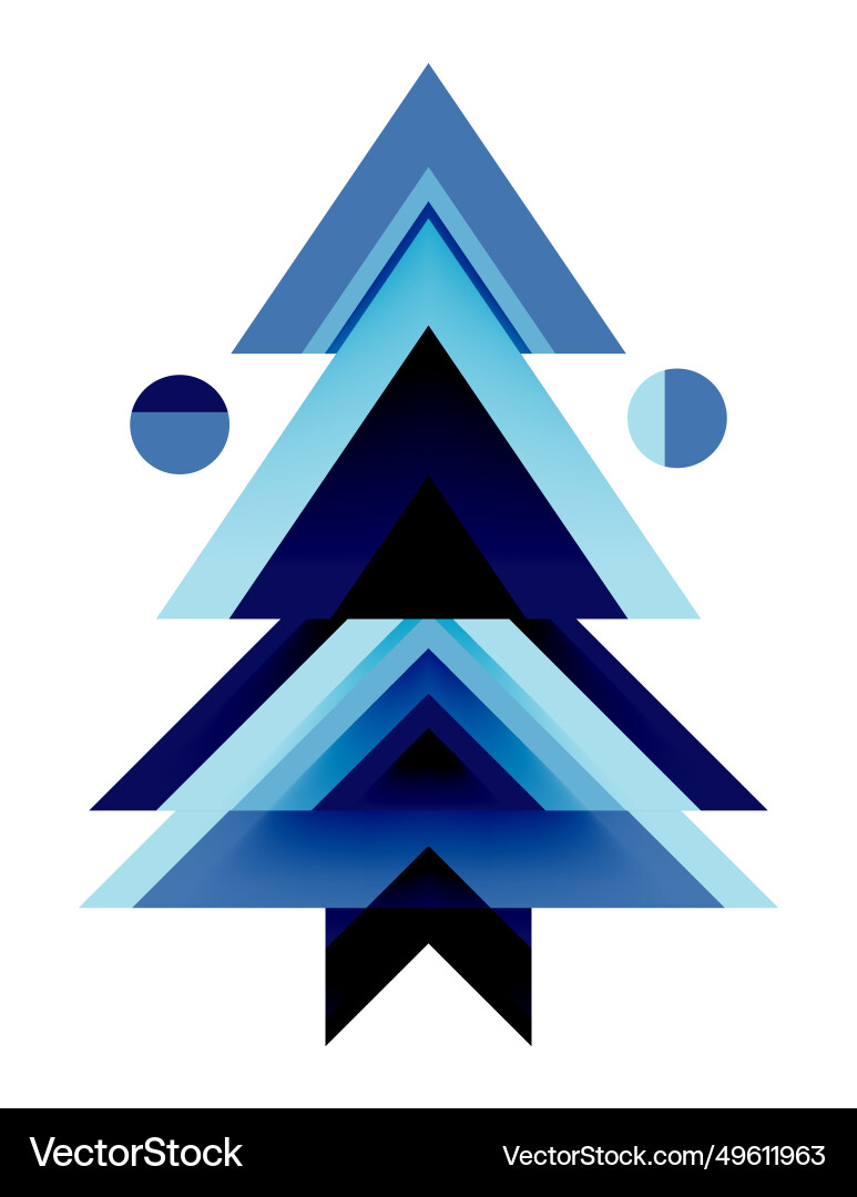 Christmas tree abstract geometric triangles new Vector Image