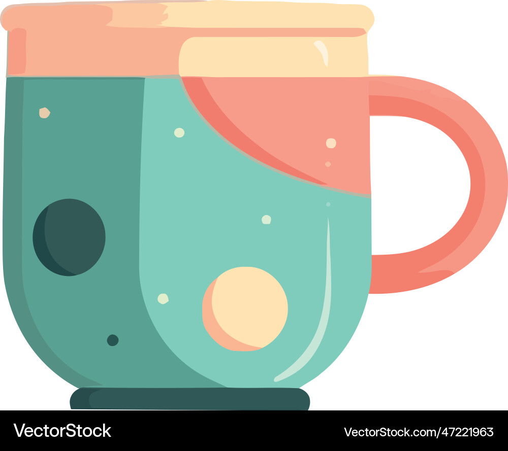 Cute cartoon mug with cappuccino Royalty Free Vector Image