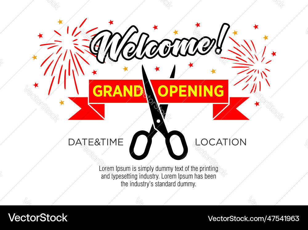 Grand opening advertising flyer Royalty Free Vector Image