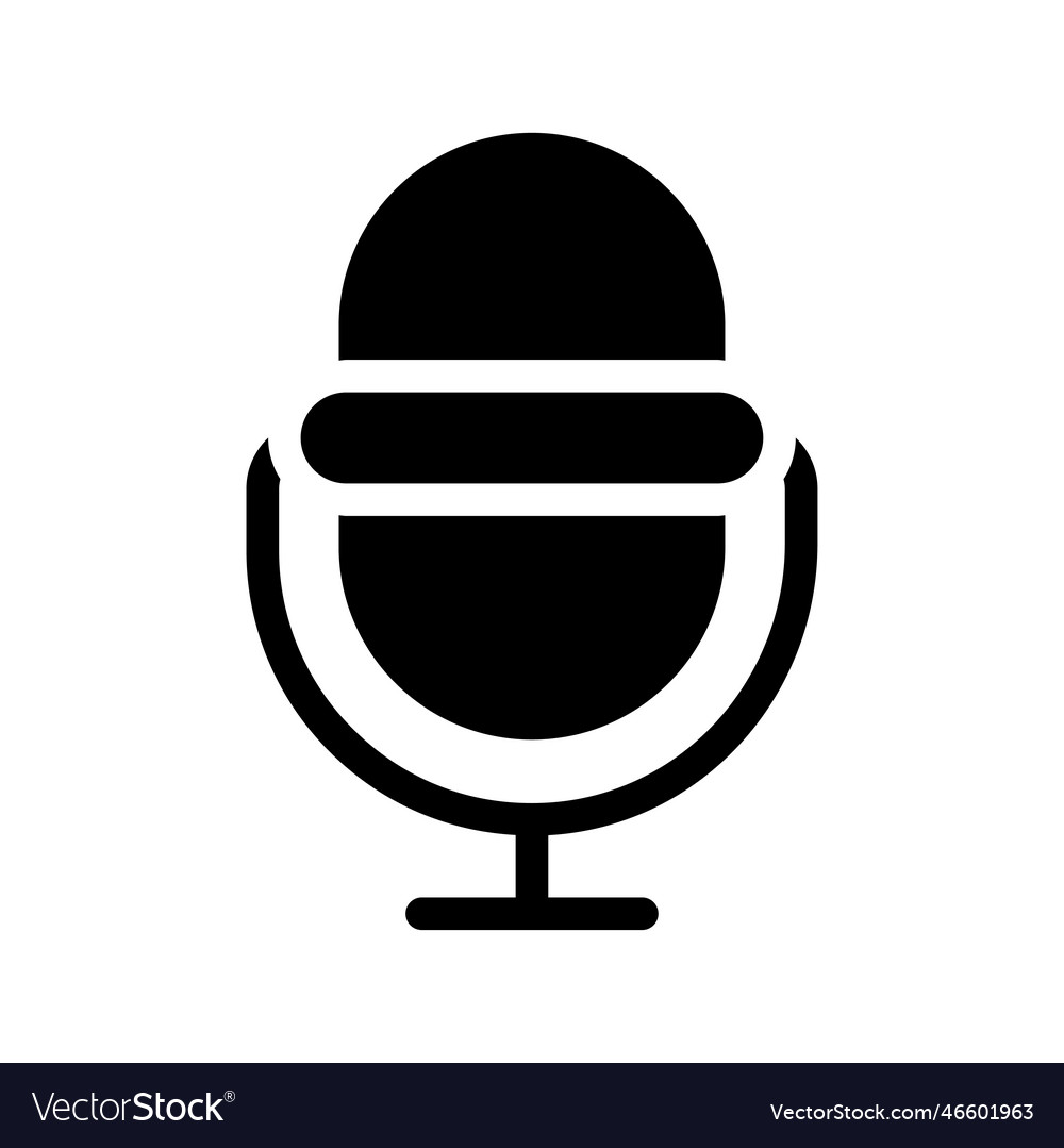 Microphone solid icon style Royalty Free Vector Image