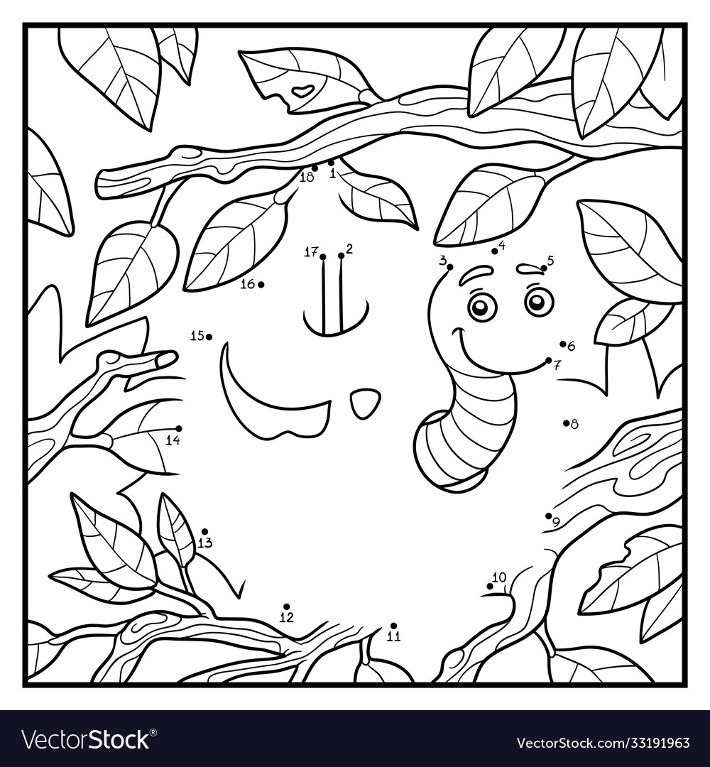 Numbers game education game for children worm Vector Image