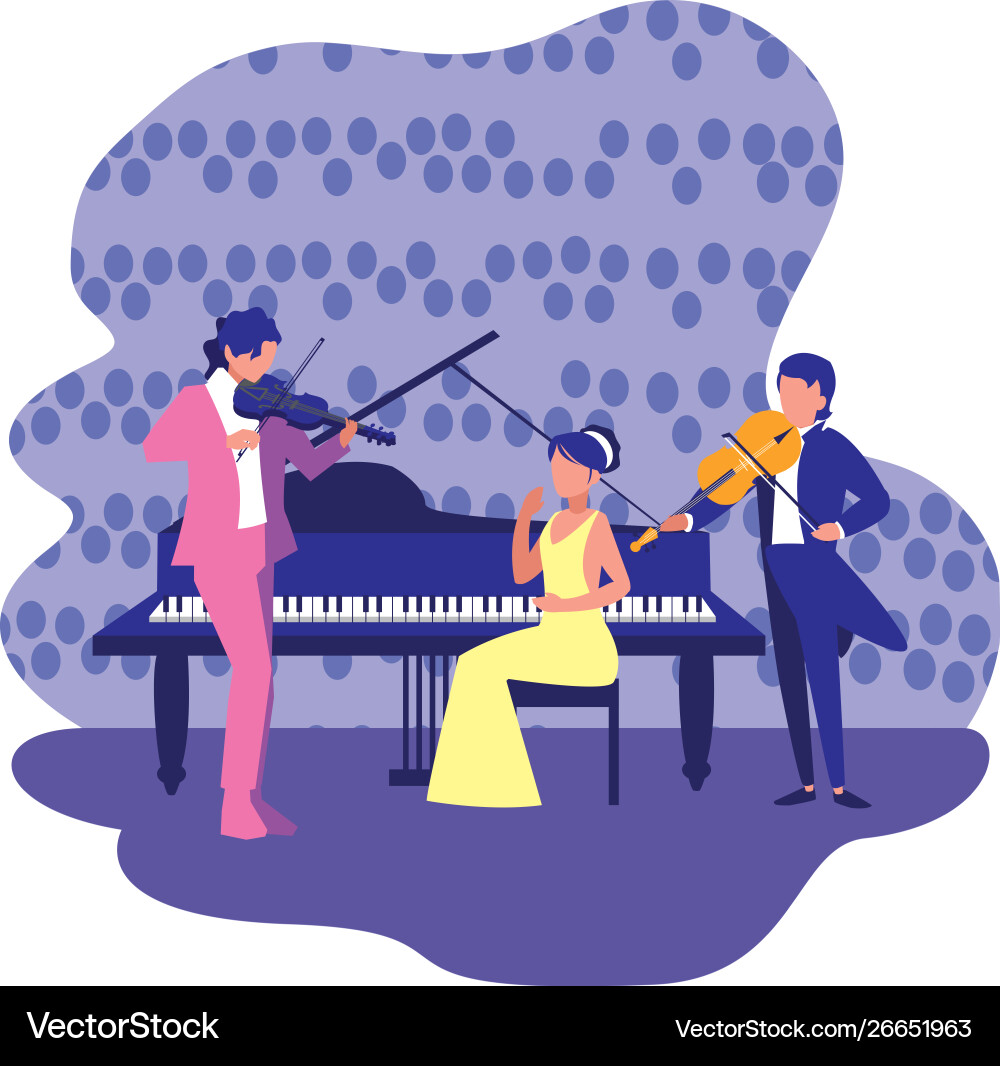 People musicians concert event design Royalty Free Vector