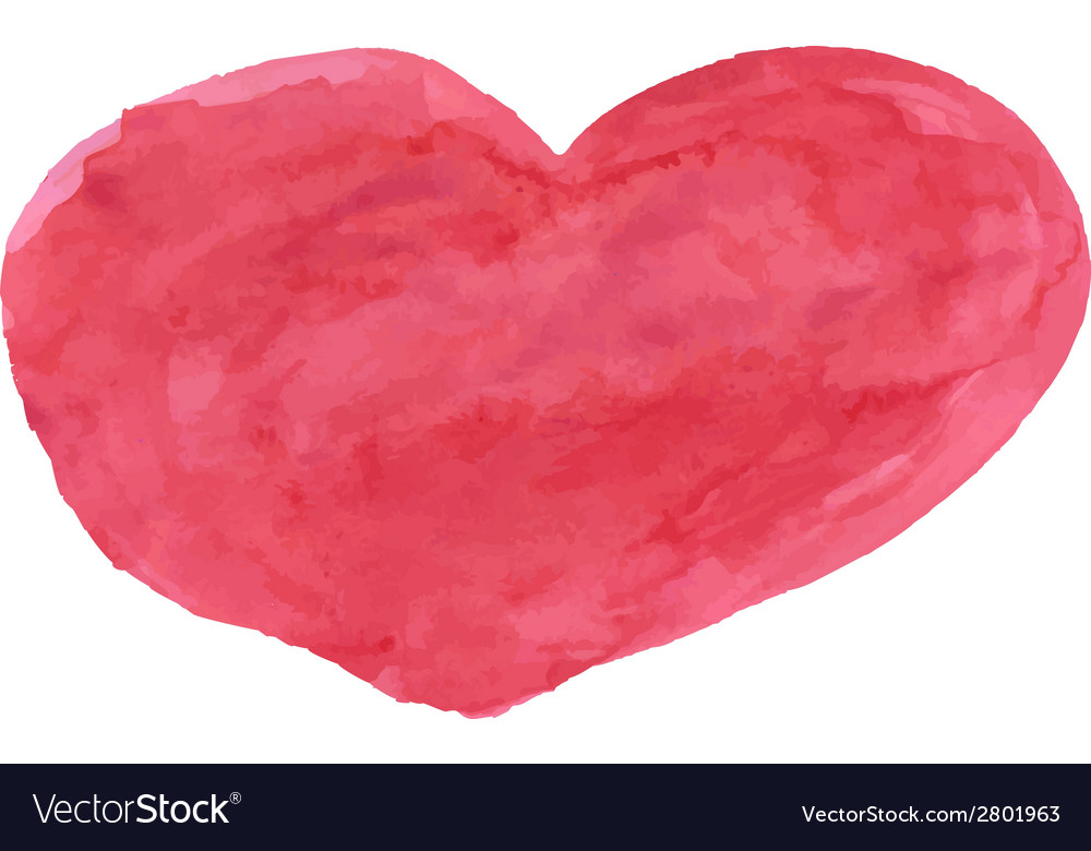 Red watercolor heart Royalty Free Vector Image