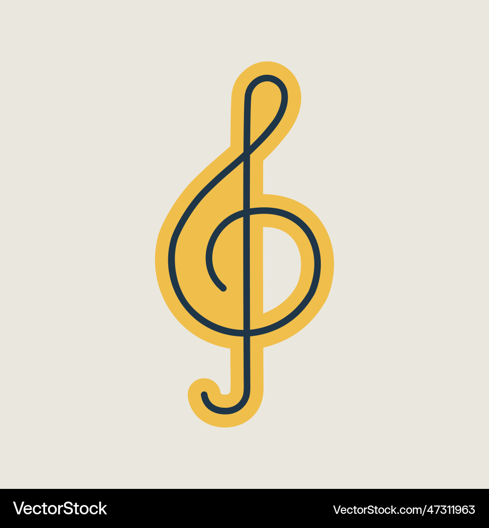 Treble clef icon music sign Royalty Free Vector Image