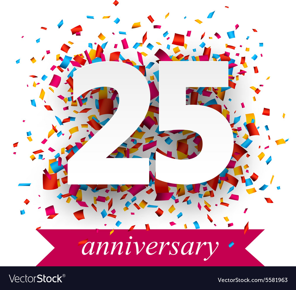 Twenty five paper confetti sign Royalty Free Vector Image