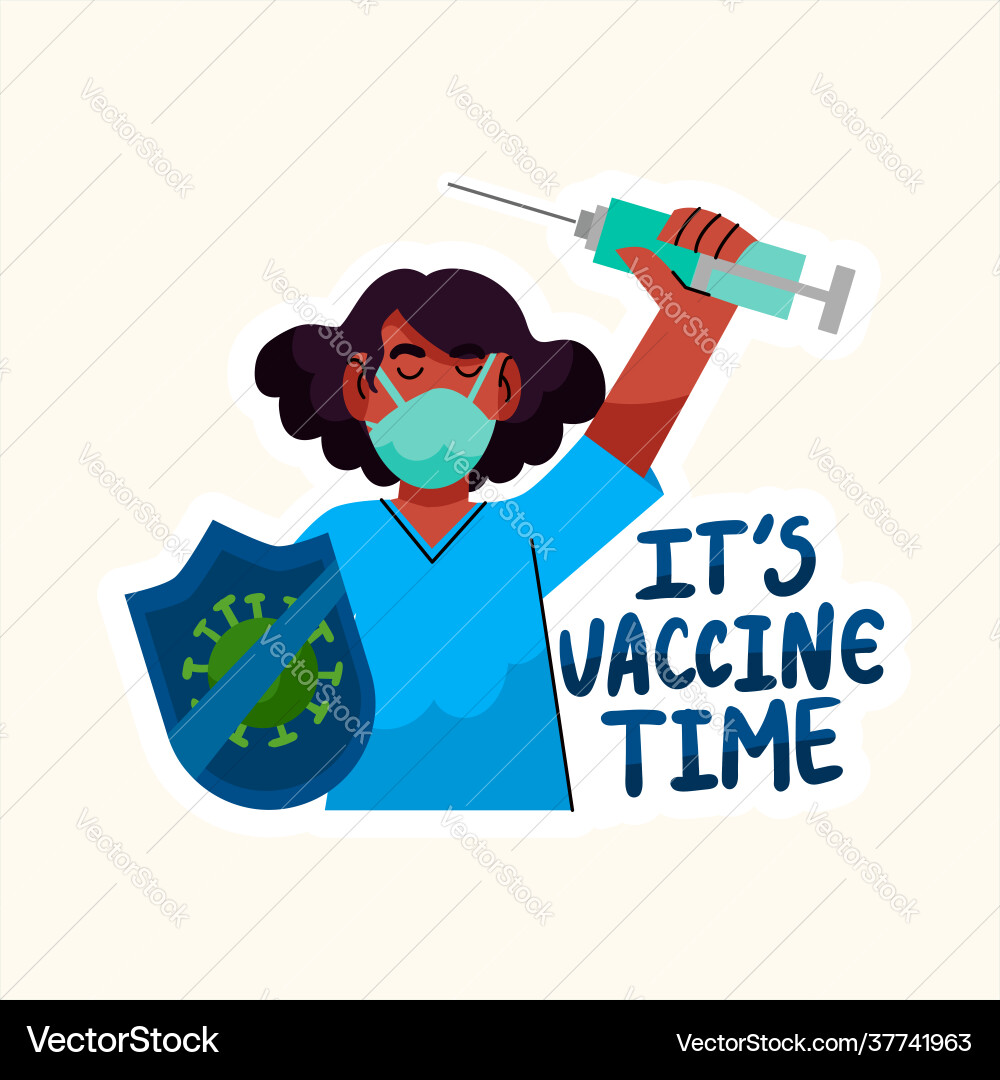 Vaccination campaign badge Royalty Free Vector Image