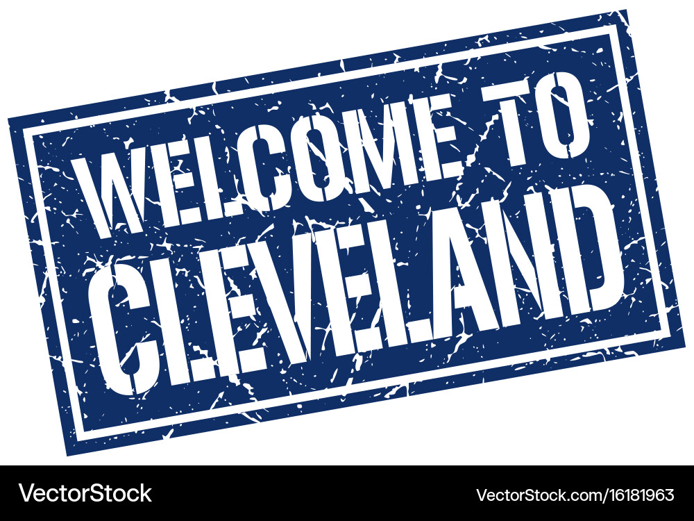 Willkommen bei cleveland Stempel Lizenzfreies Vektorbild