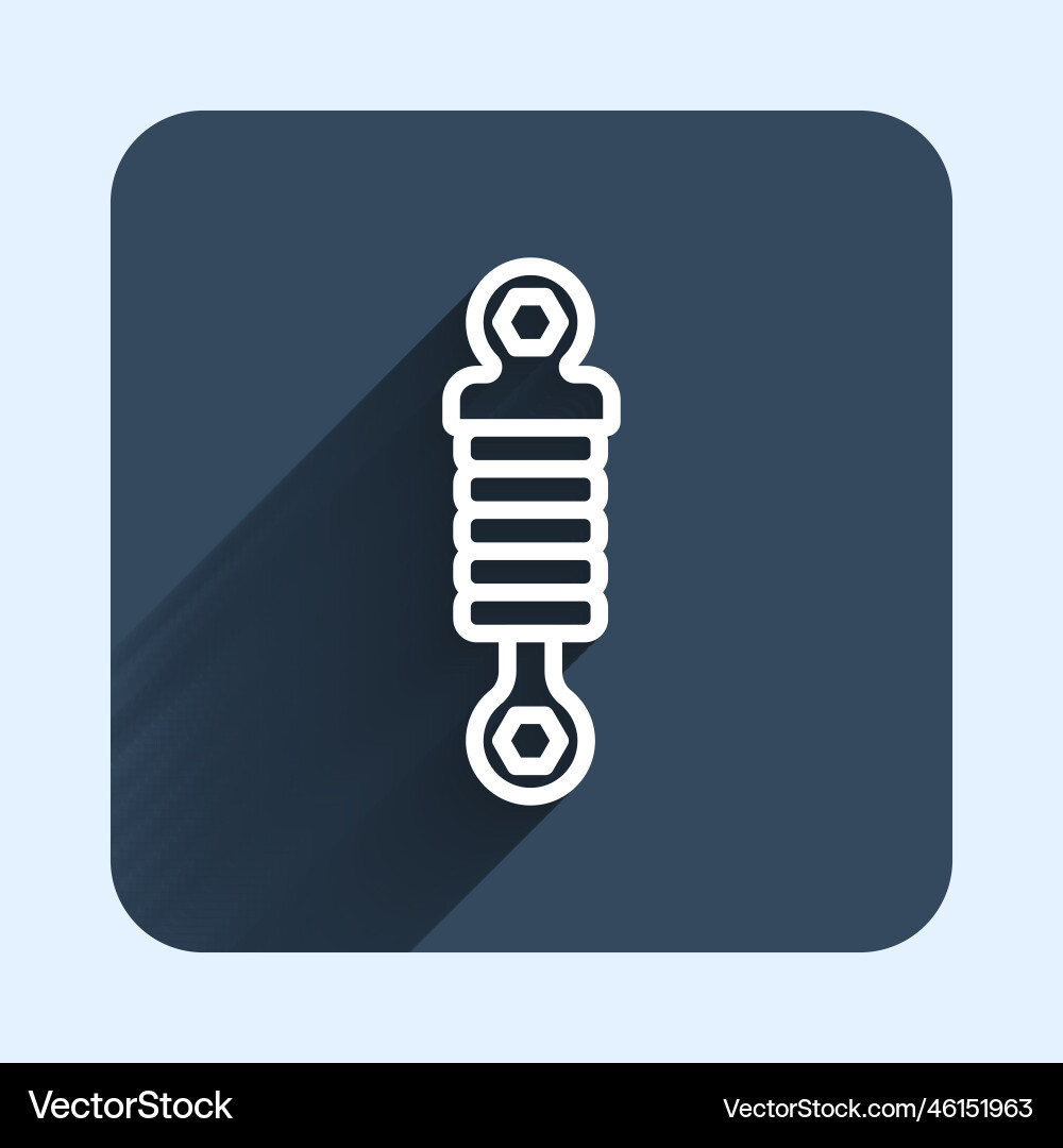 White line shock absorber icon isolated with long Vector Image