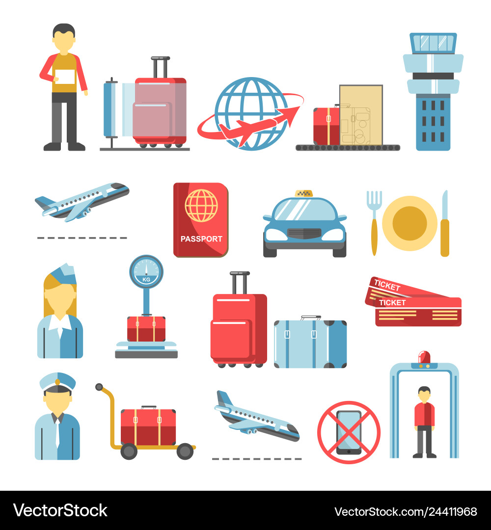 Airport procedures and services flight man baggage