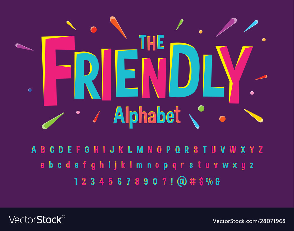 Fun Font Royalty Free Vector Image VectorStock