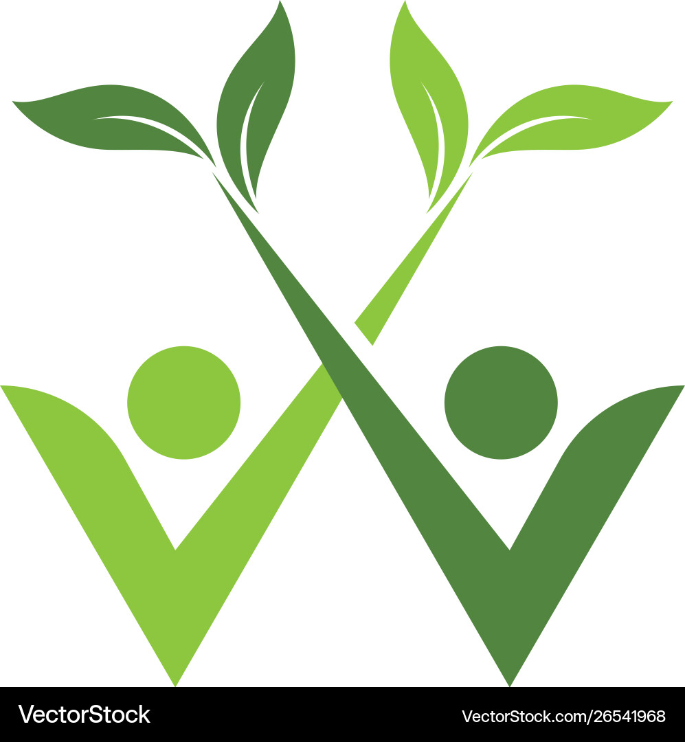 Green life logo sign Royalty Free Vector Image