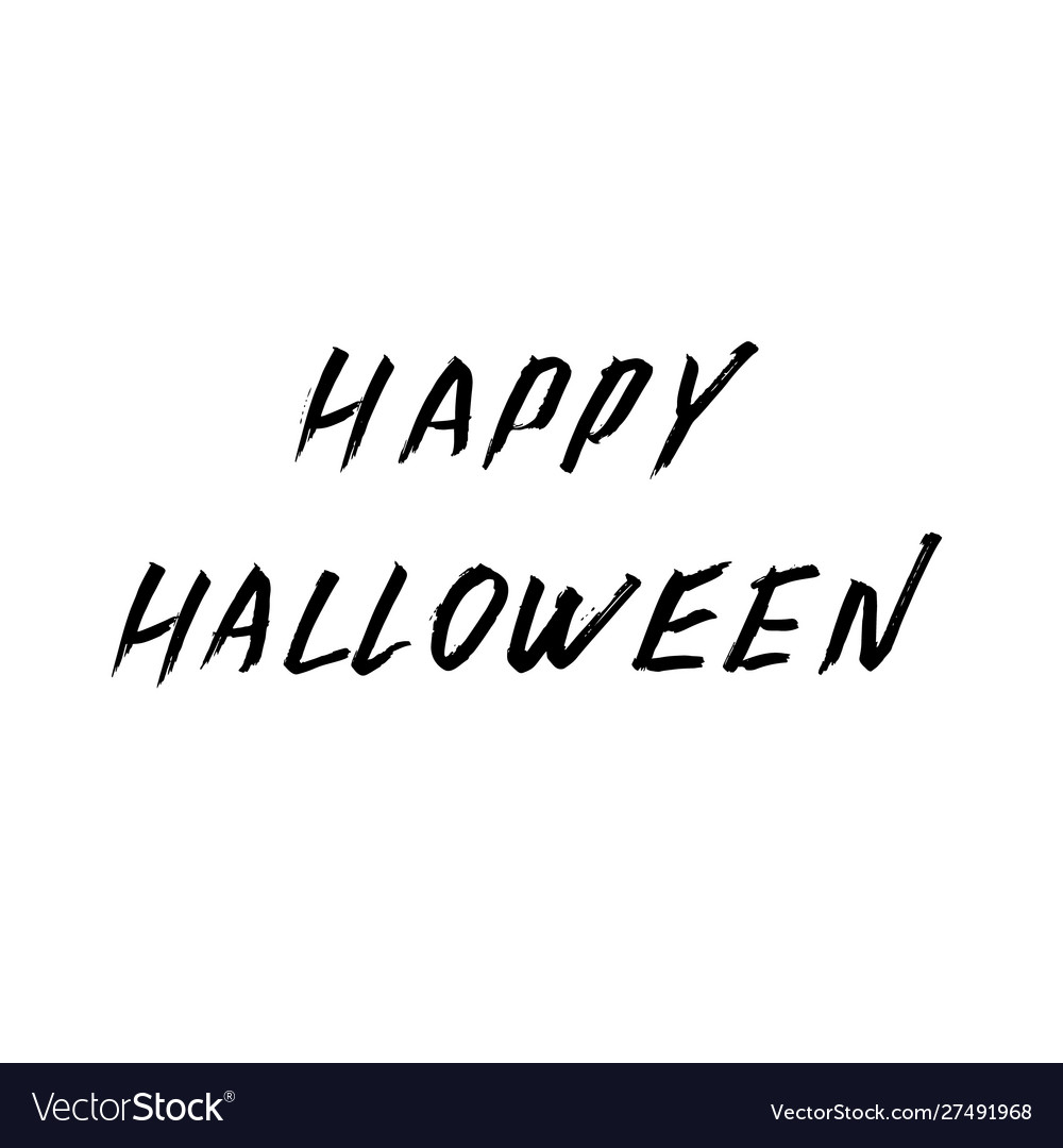 Happy halloween hand written with brush grunge Vector Image