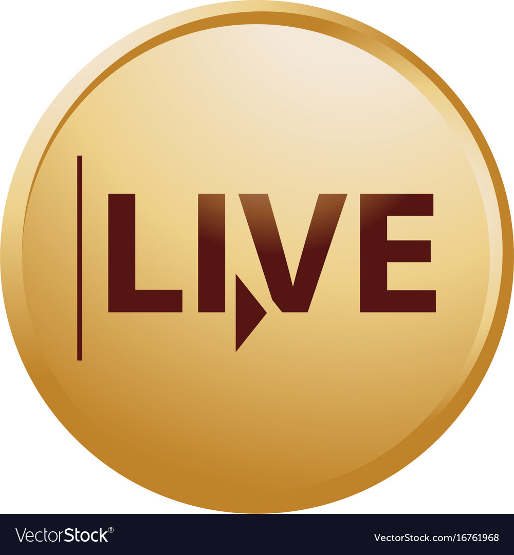 Live button Royalty Free Vector Image - VectorStock