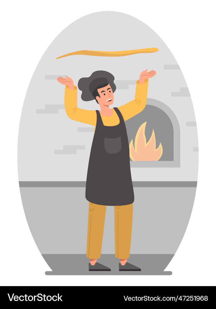 Male pizzaiolo concept Royalty Free Vector Image