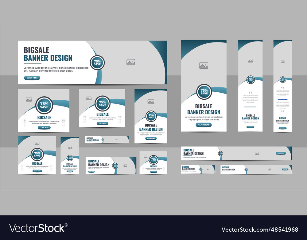 Modern web banner design template set Royalty Free Vector