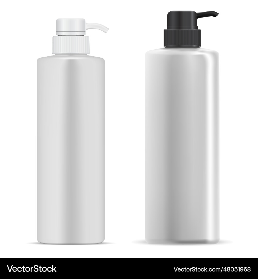 Pump bottle cosmetic lotion dispenser mockup Vector Image
