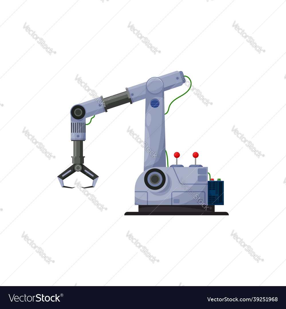Robotic arm with claw automated computer device Vector Image