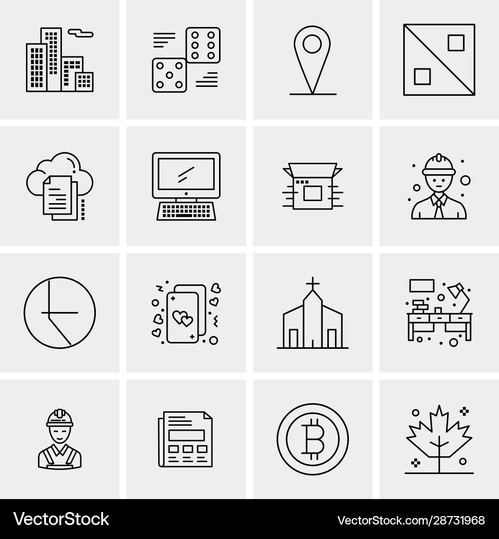 Set 16 universal icons business Royalty Free Vector Image